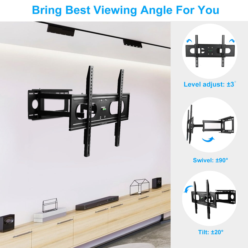 1Pc Full Motion TV Wall Mount Swivel Tilt TV Wall Rack Support 37in To ...